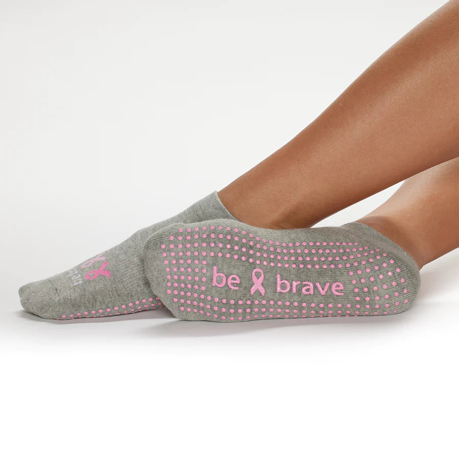 Sticky Be Socks BE BRAVE Grip Socks - Gray/Pink on Sale